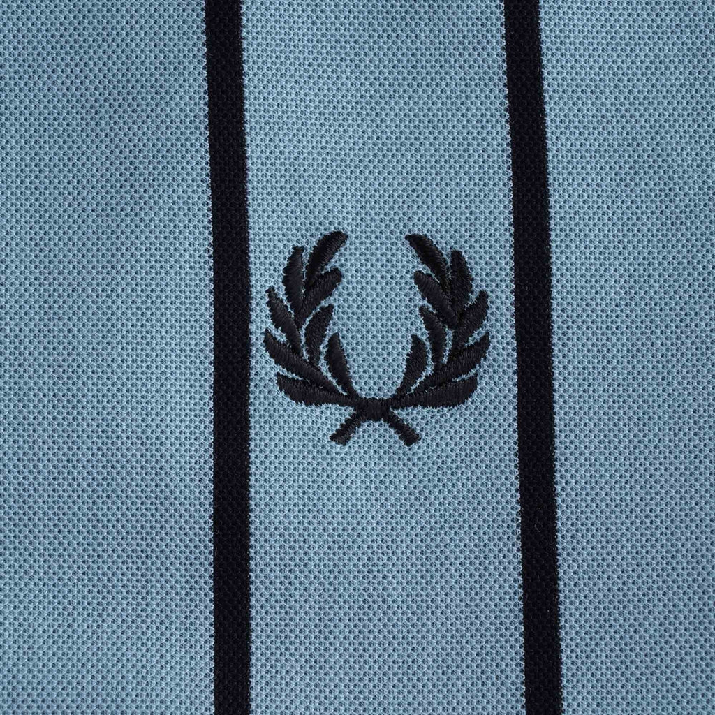 A polo shirt in luxe mercerised cotton piqu , with a vertical fine ...
